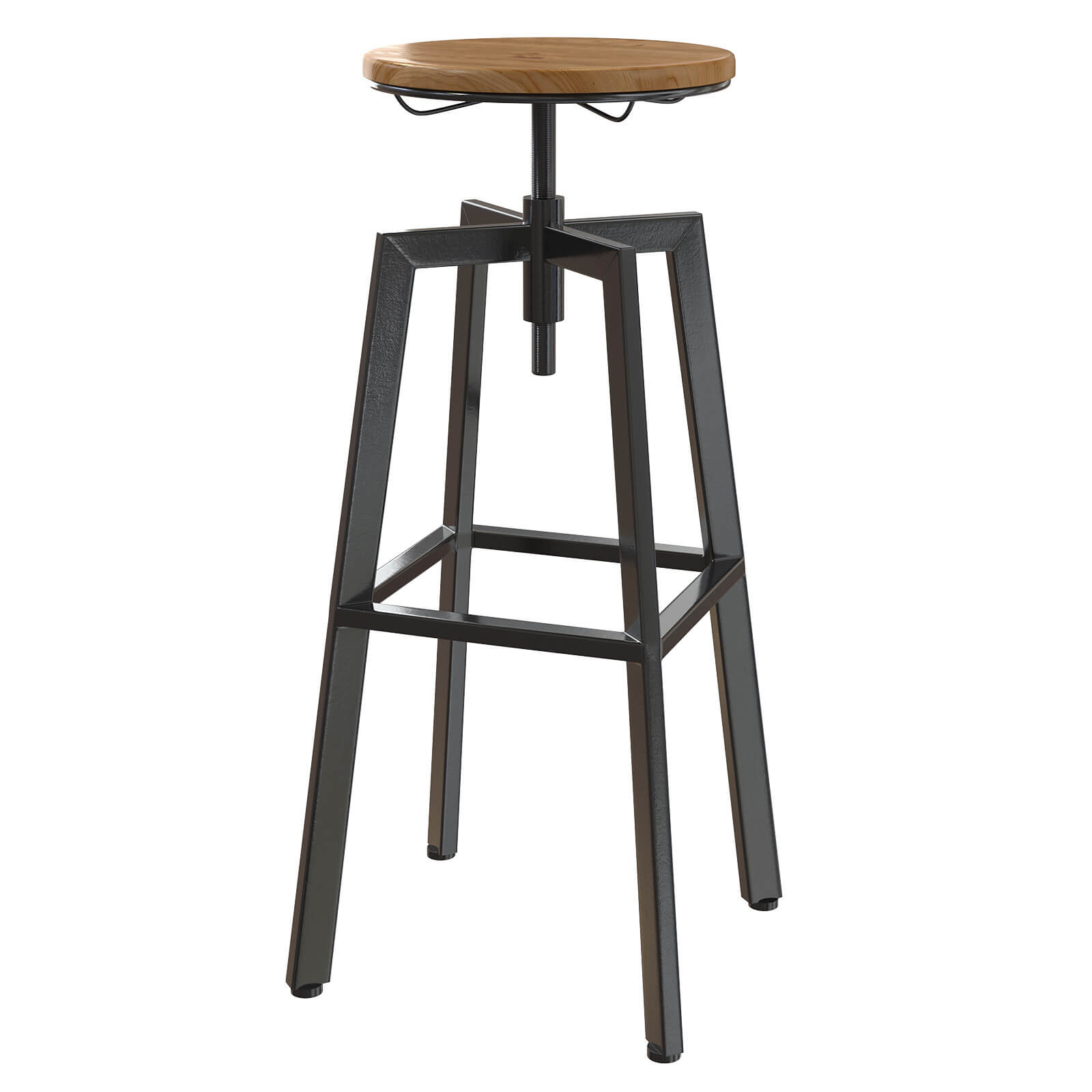 Wooden and Metal Swivel Stool Zara Home - 3D Model by artpolka