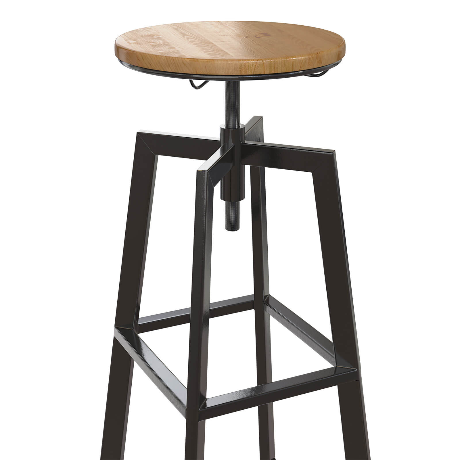 Wooden and Metal Swivel Stool Zara Home - 3D Model by artpolka