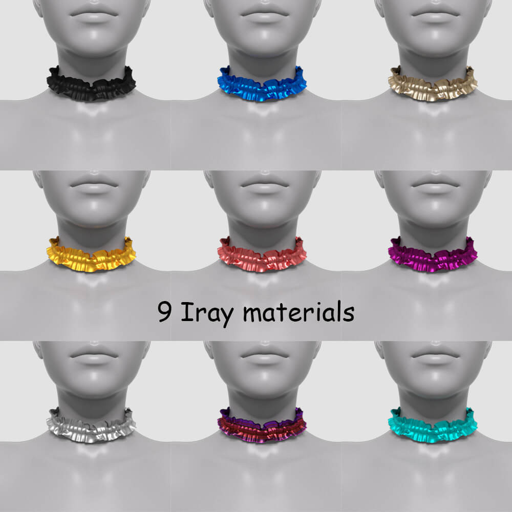 G9 G8F Choker With Frilly Ruffle - Daz Content by artshock