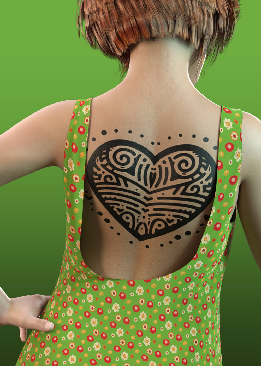 Heart Tattoo - Free Daz Content by artshock