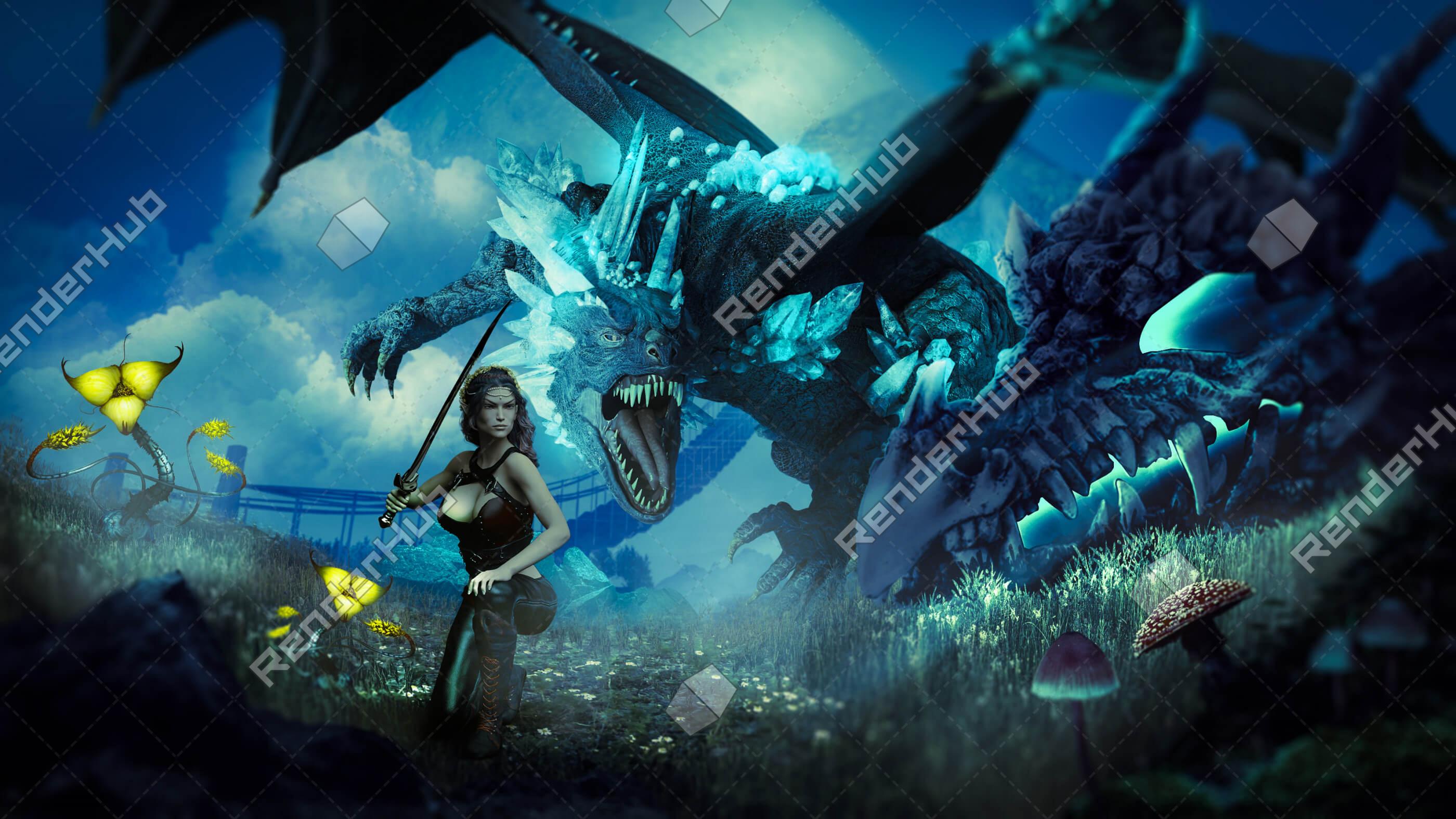 Fantasy Forest Background for Your Renders - Stock Image by artworksimpson