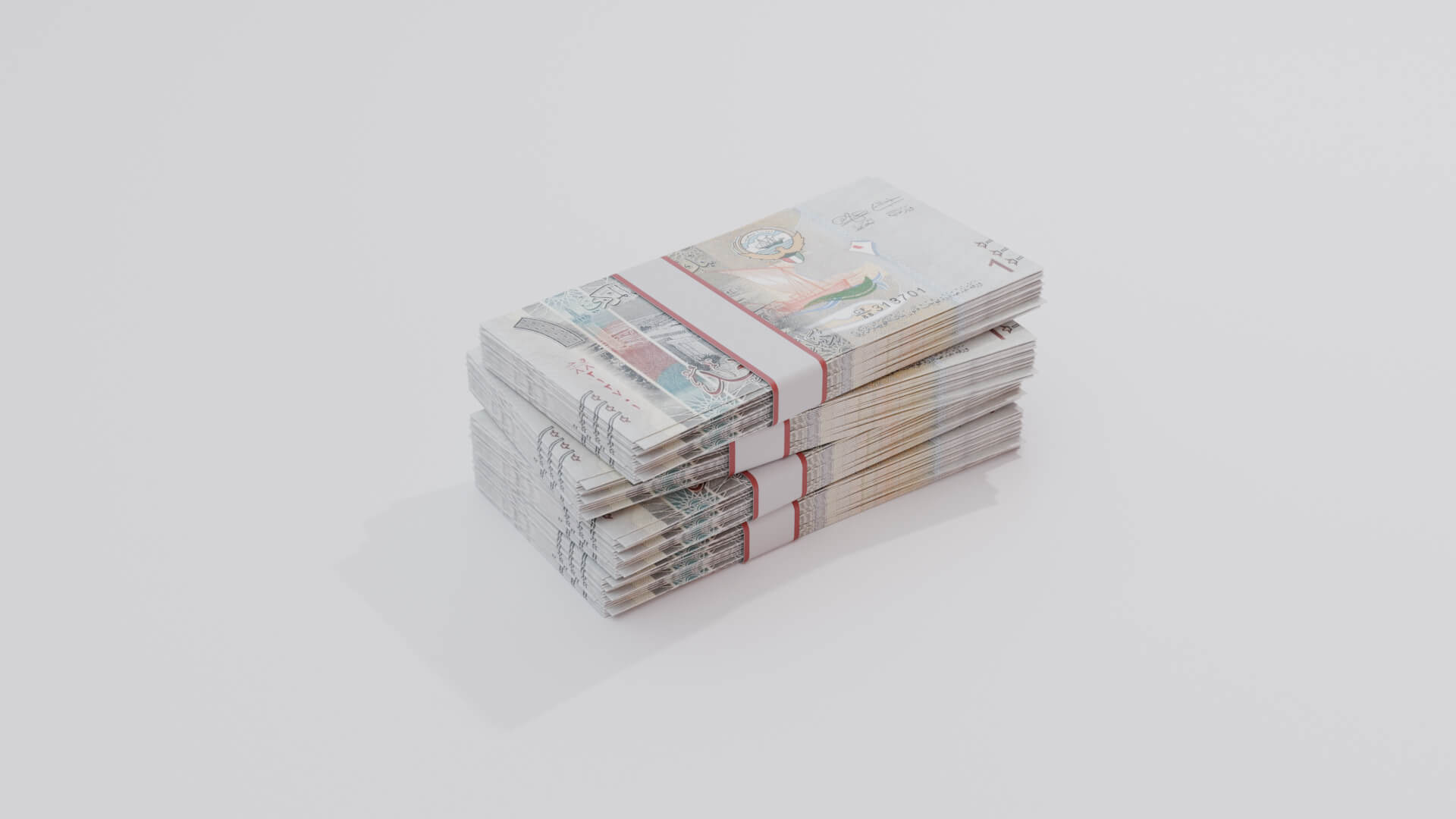 1 Kuwaiti Dinar Currency - 3D Model by Arupsaha