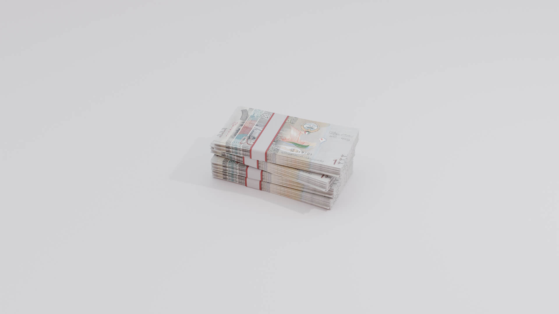 1 Kuwaiti Dinar Currency - 3D Model by Arupsaha
