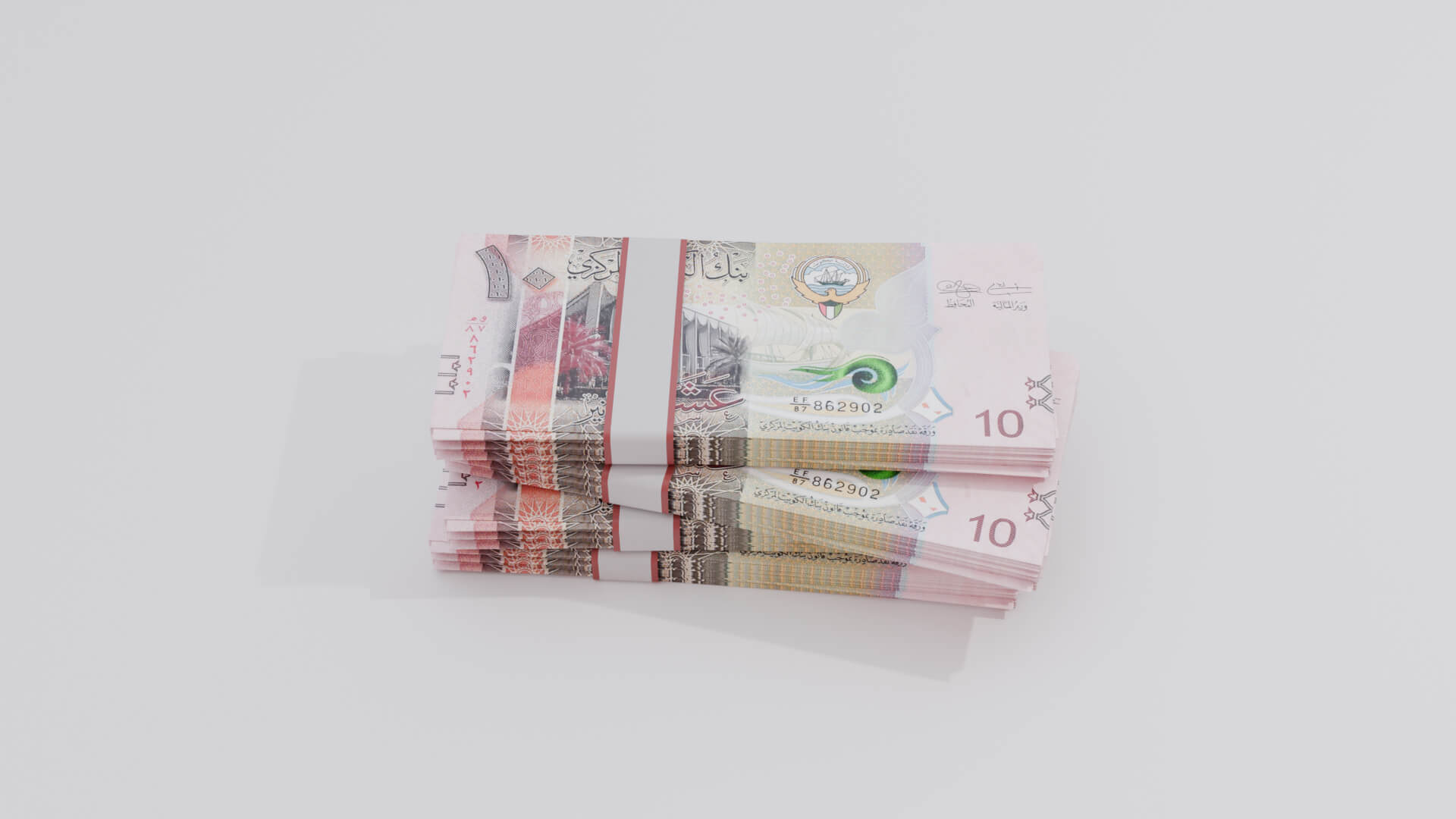 10 Kuwaiti Dinar Currency - 3D Model by Arupsaha