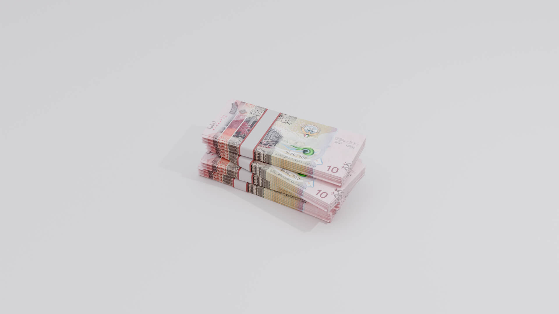 10 Kuwaiti Dinar Currency - 3D Model by Arupsaha