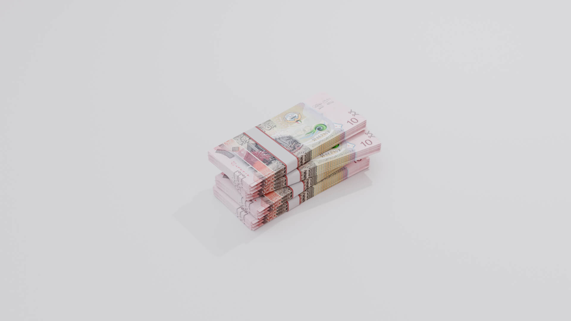 10 Kuwaiti Dinar Currency - 3D Model by Arupsaha