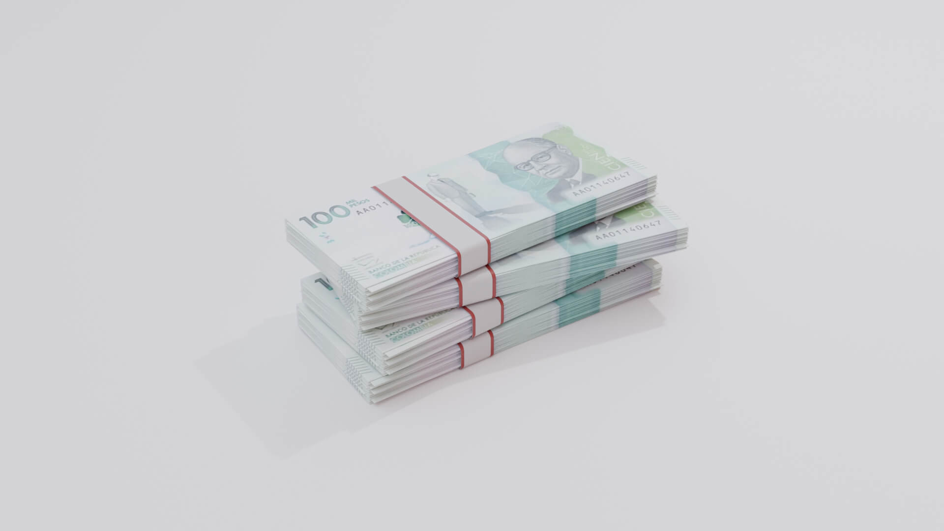 100 Mil Pesos Colombian Currency - 3D Model by Arupsaha