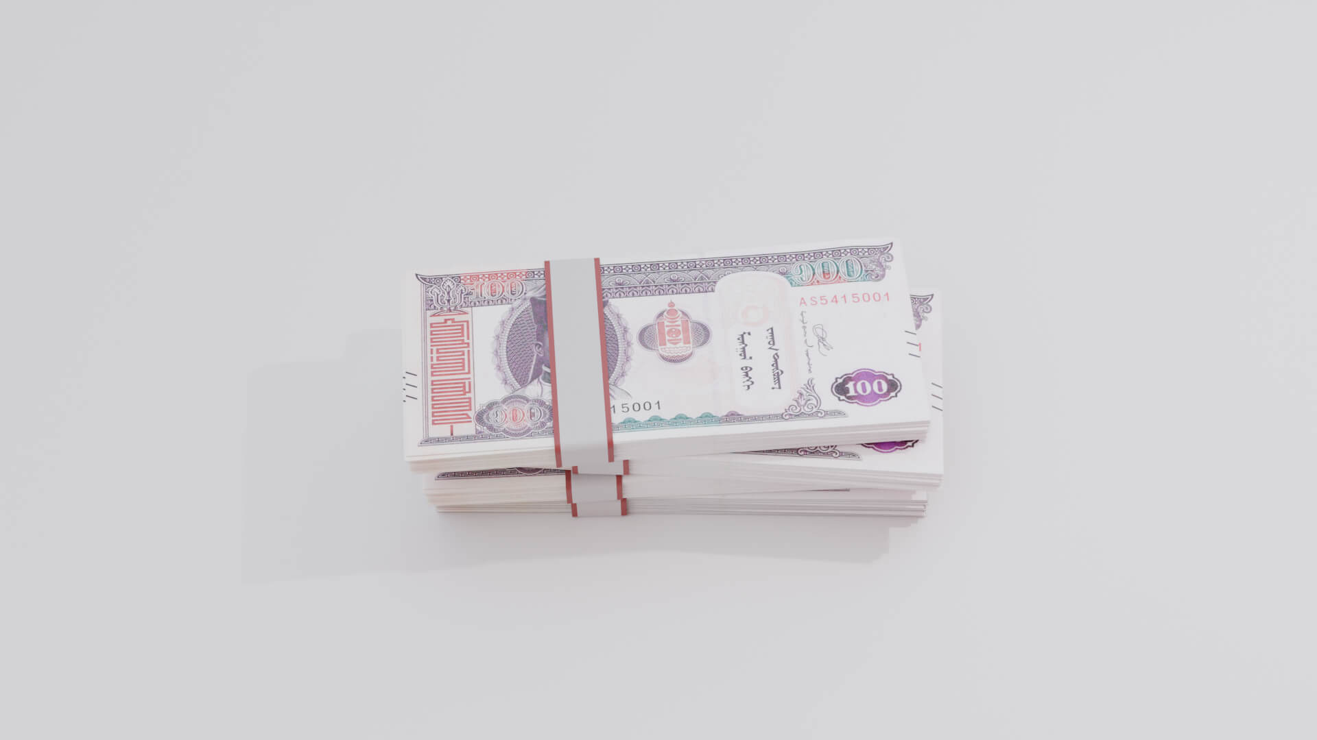 100 Mongolian Tugrik Currency - 3D Model by Arupsaha
