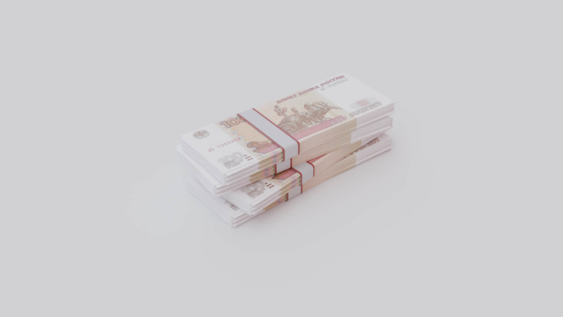 100 Russian Rubles Rub Currency - 3D Model by Arupsaha