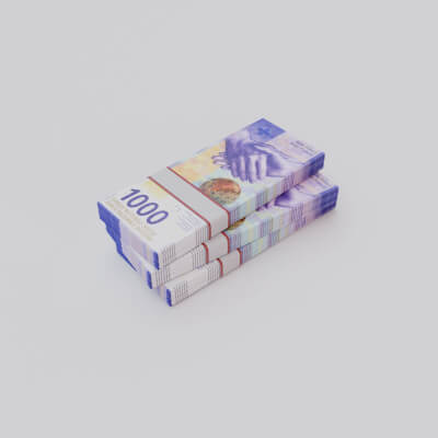1000 Swiss Franc Chf Currency - 3D Model by Arupsaha