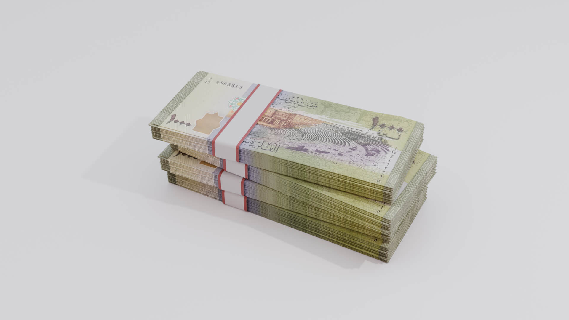 1000 Syria Syrian Pound Currency - 3D Model by Arupsaha