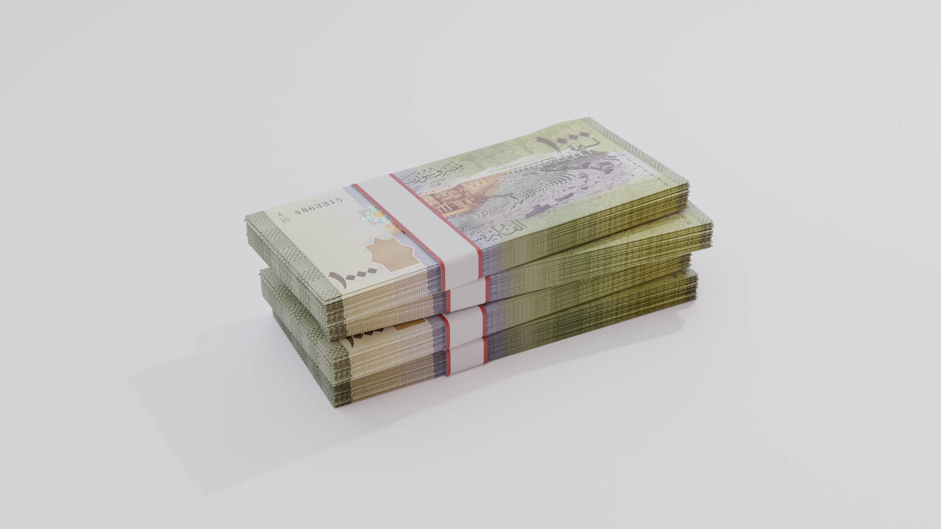 1000 Syria Syrian Pound Currency - 3D Model by Arupsaha