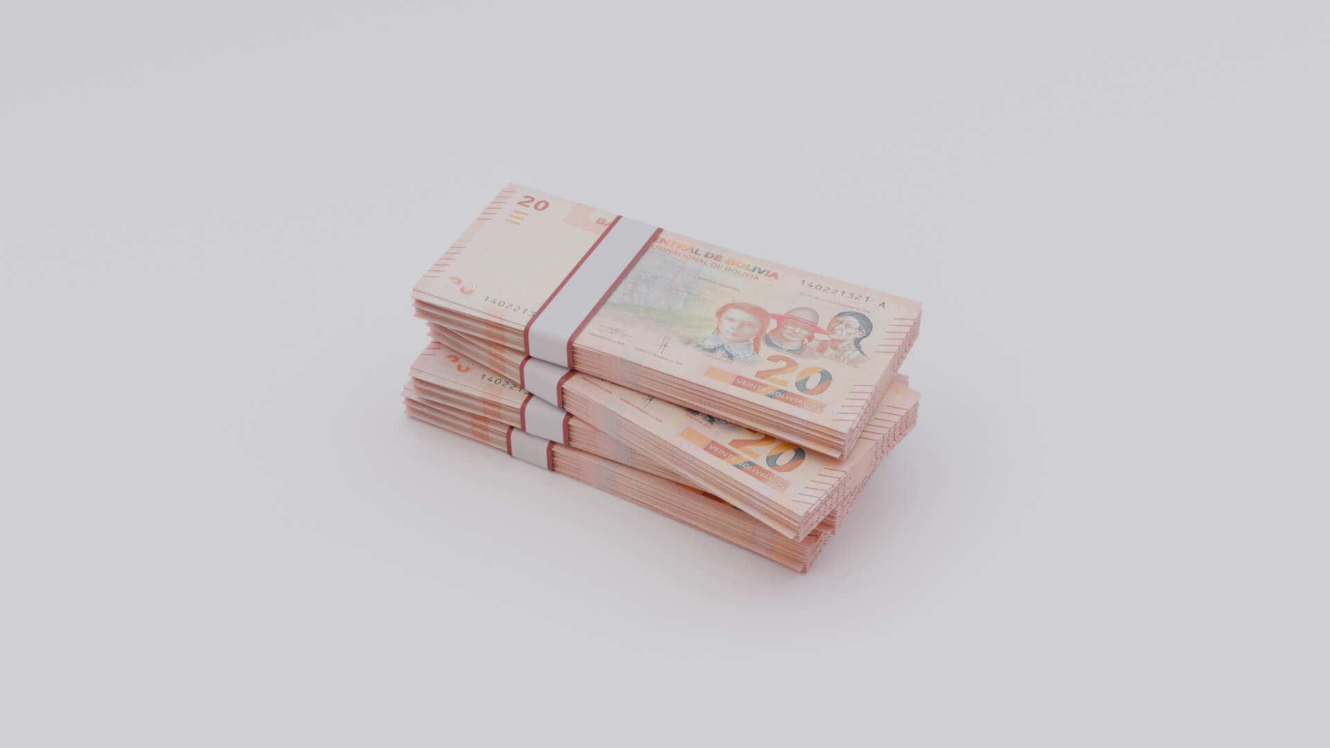 20 Bolivian Boliviano Currency - 3D Model by Arupsaha