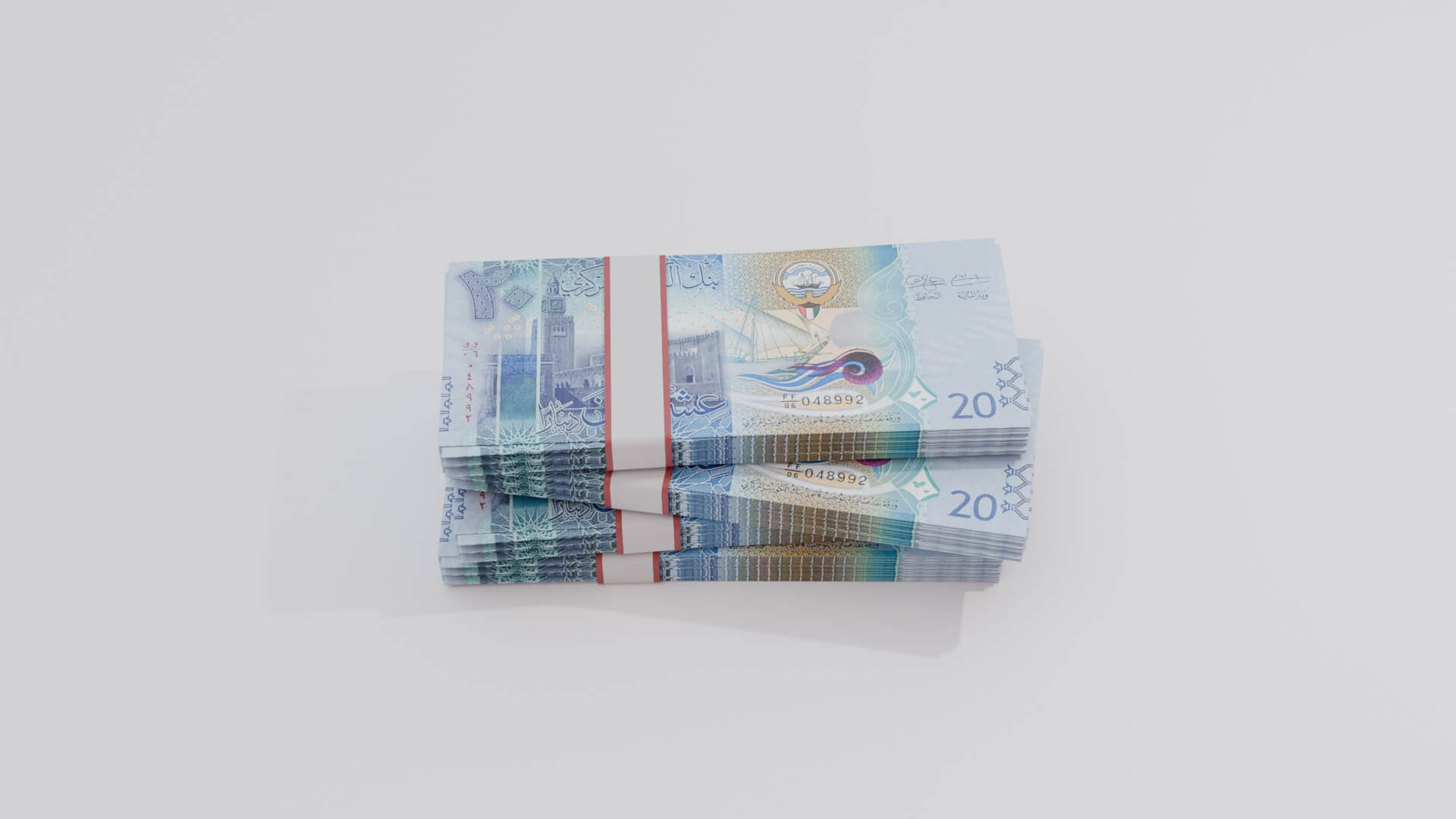 20 Kuwaiti Dinar Currency - 3D Model by Arupsaha