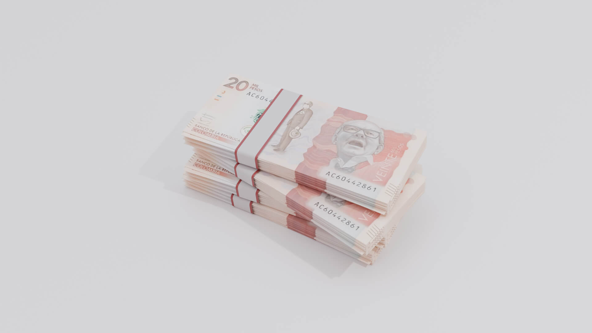 20 Mil Pesos Colombian Currency - 3D Model by Arupsaha