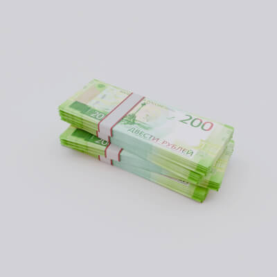 200 Russian Ruble RUB Currency - 3D Model by Arupsaha