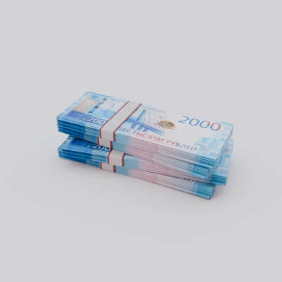 2000 Russian Ruble RUB Currency - 3D Model by Arupsaha