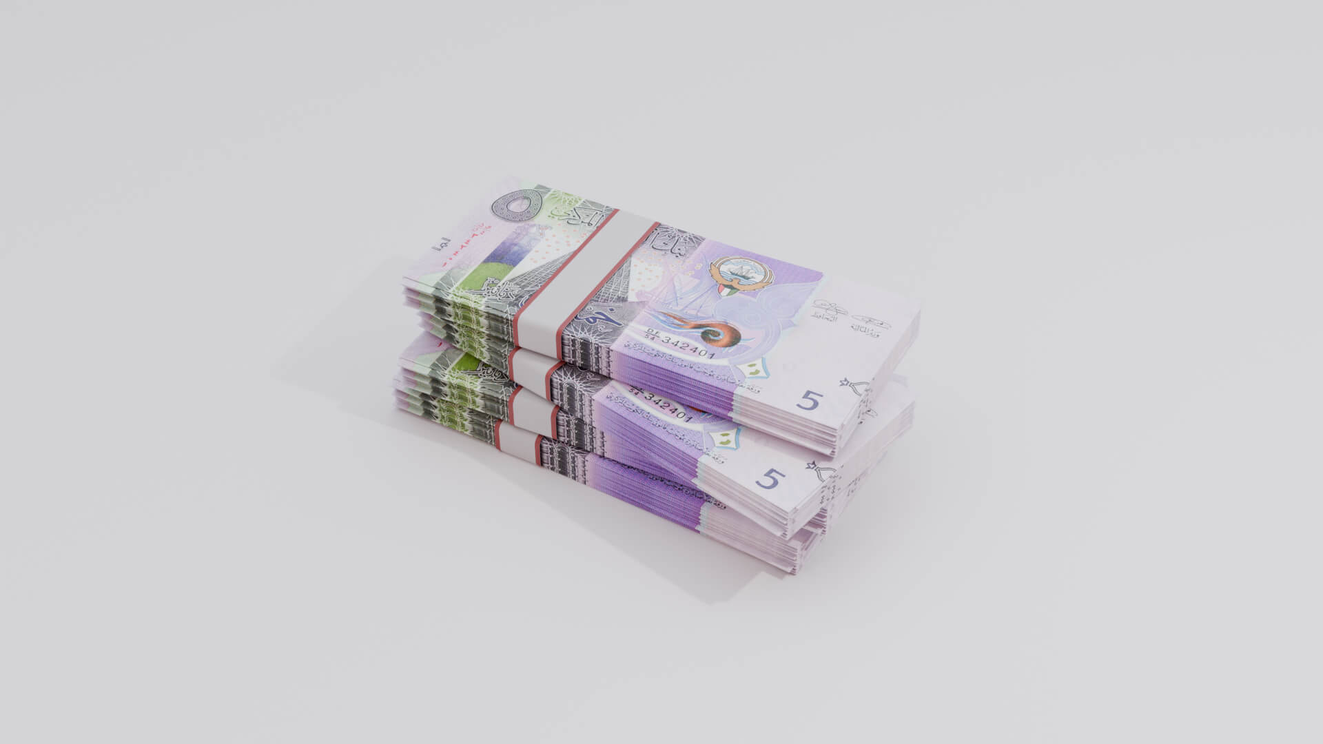 5 Kuwait Kuwaiti Dinar Currency - 3D Model by Arupsaha