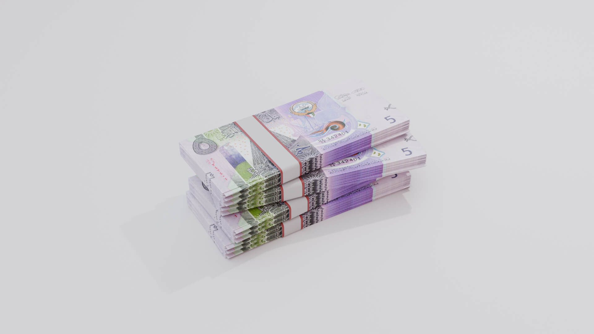 5 Kuwait Kuwaiti Dinar Currency - 3D Model by Arupsaha