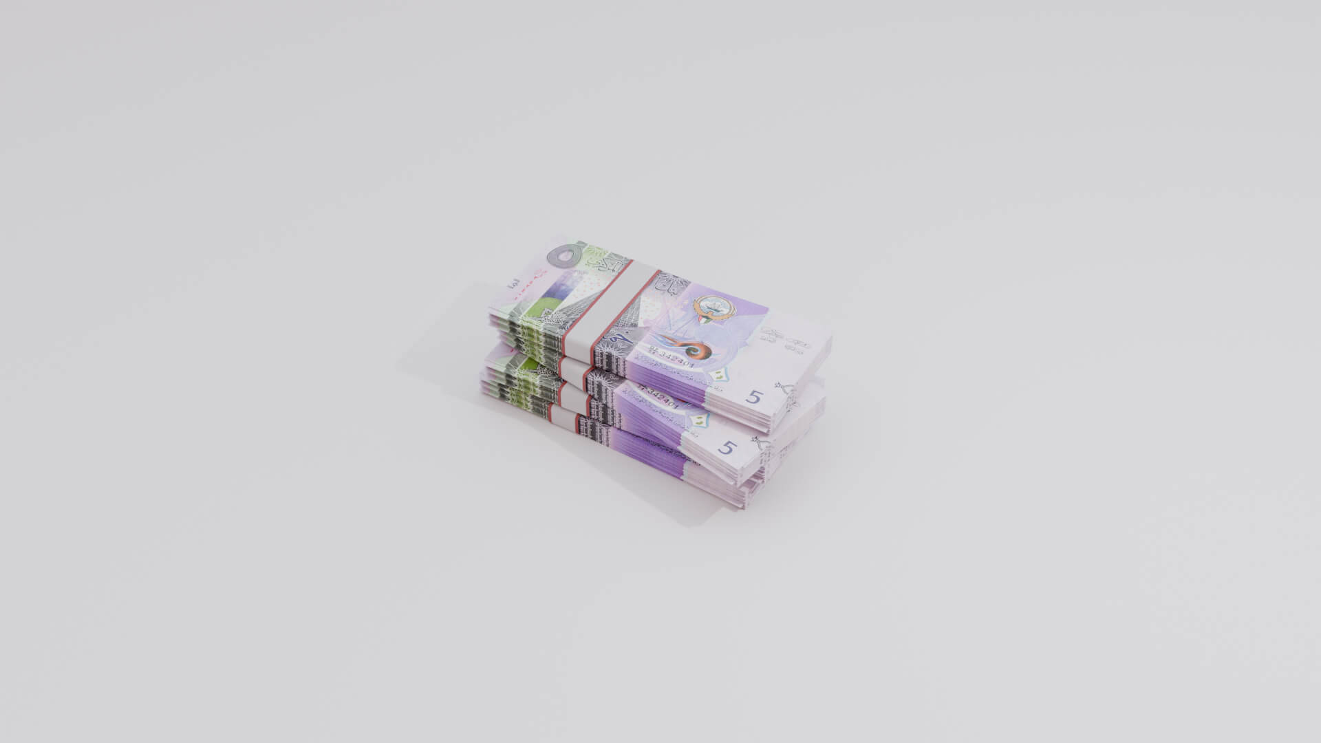5 Kuwait Kuwaiti Dinar Currency - 3D Model by Arupsaha