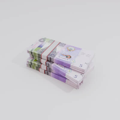 5 Kuwait Kuwaiti Dinar Currency - 3D Model by Arupsaha