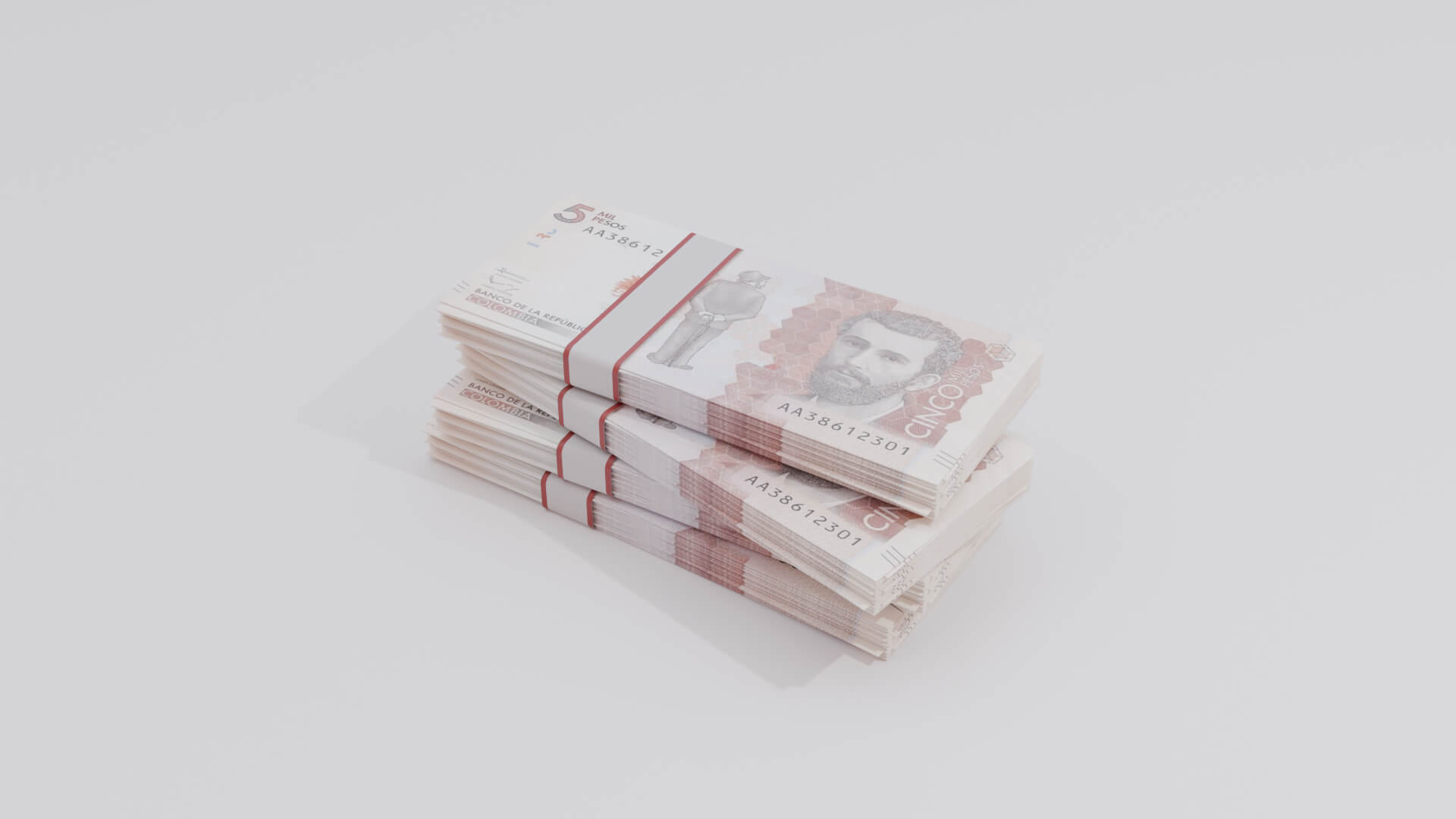 5 Mil Pesos Colombian Currency - 3D Model by Arupsaha
