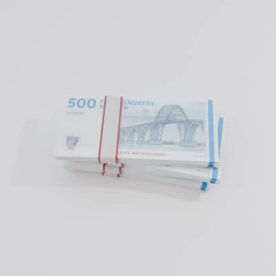 500 Denmark Danish Krone Currency - 3D Model by Arupsaha