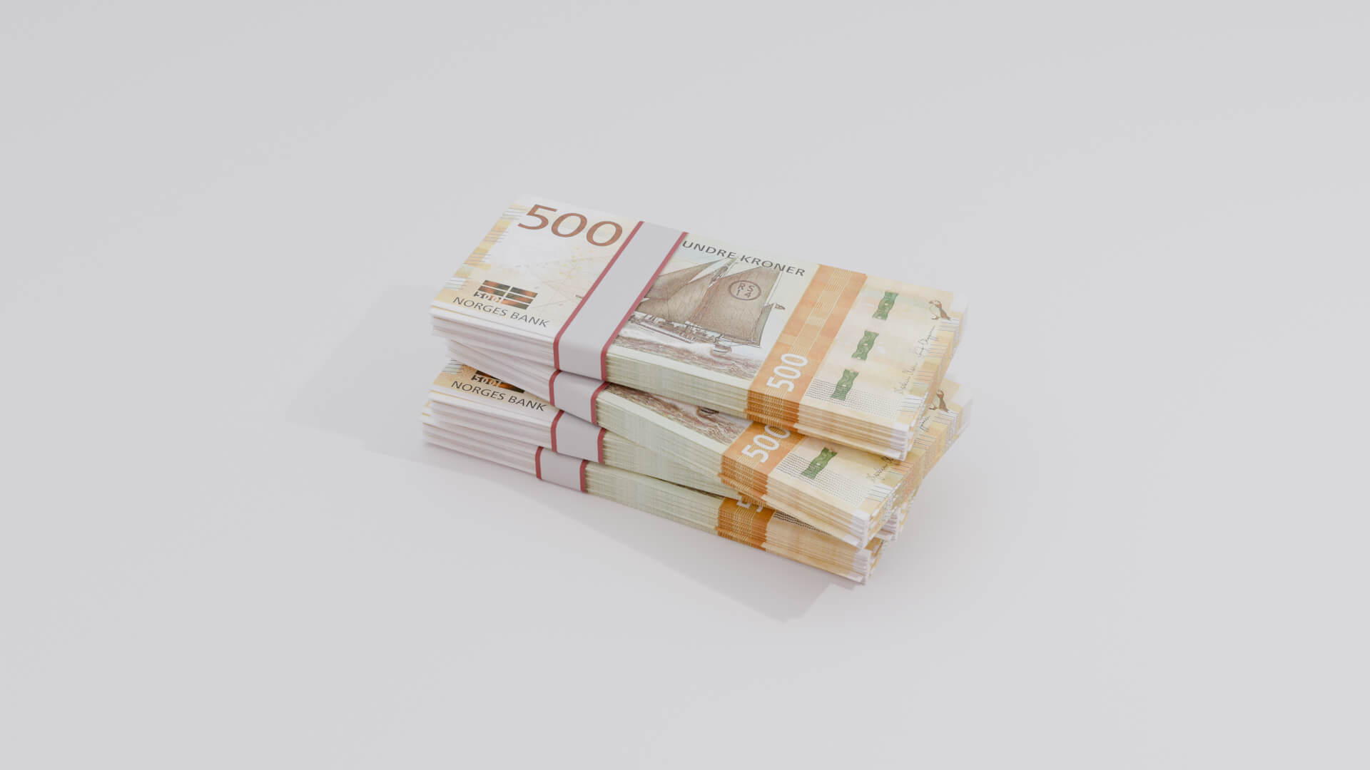 500 Norwegian Krone Currency - 3D Model by Arupsaha