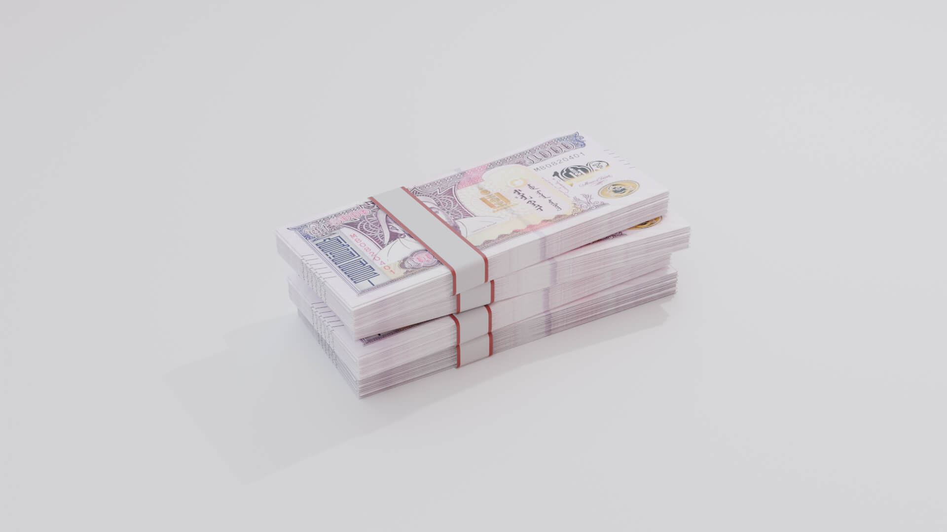 5000 Mongolian Tugrik Currency - 3D Model by Arupsaha