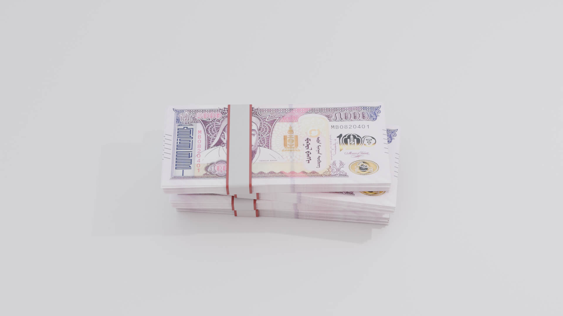 5000 Mongolian Tugrik Currency - 3D Model by Arupsaha