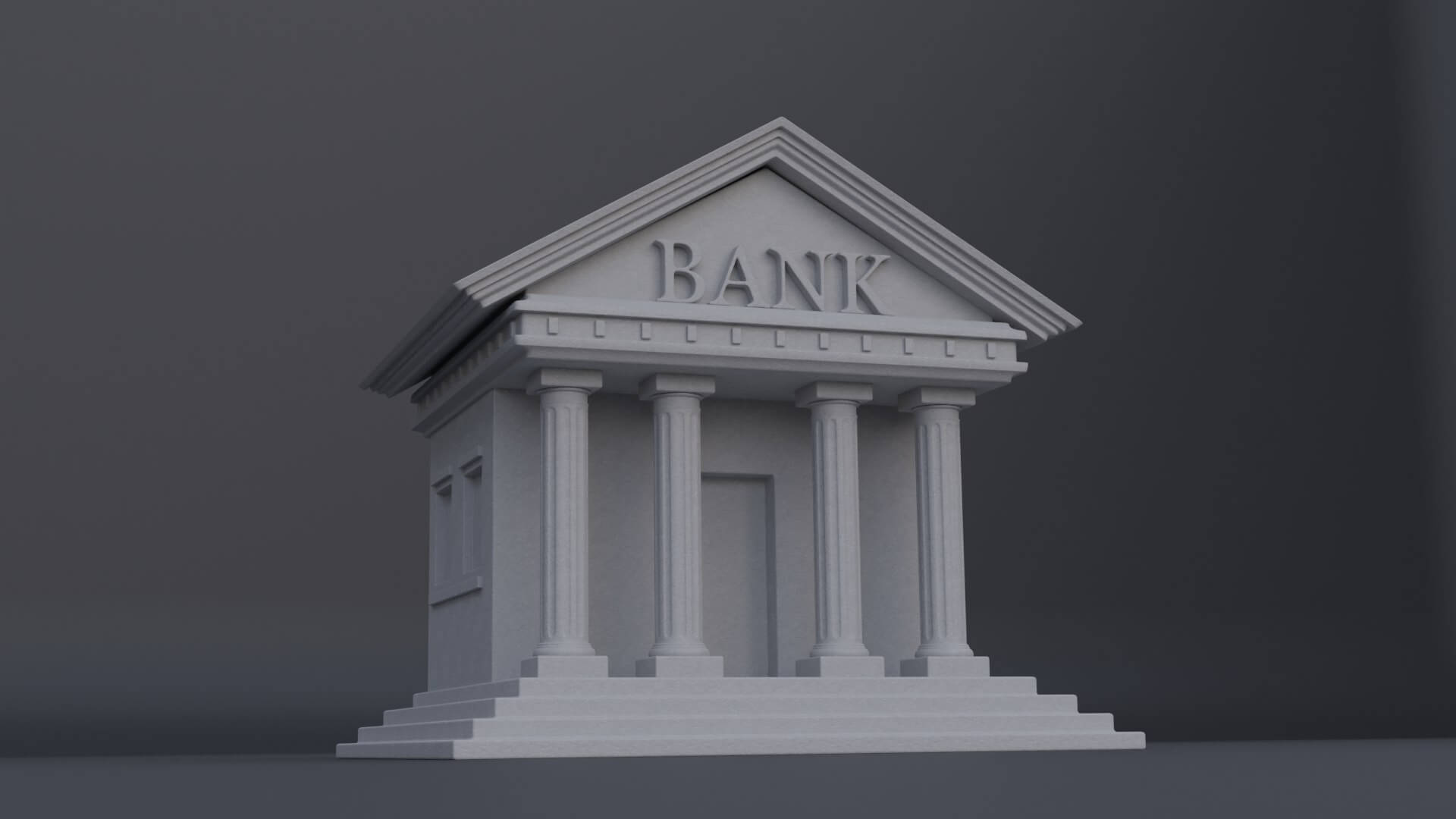 Bank Building - 3D Model by Arupsaha