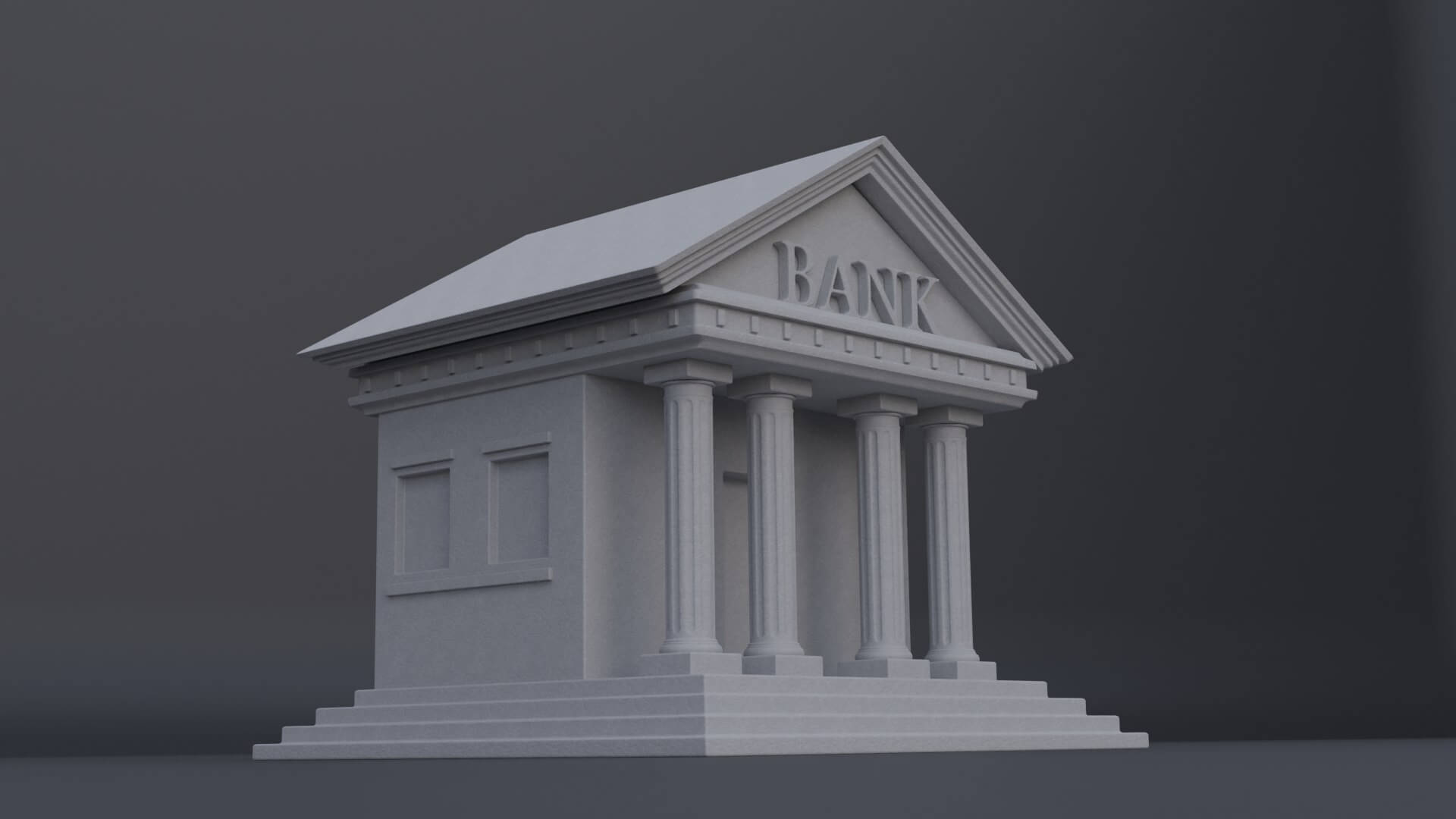 Bank Building - 3D Model by Arupsaha