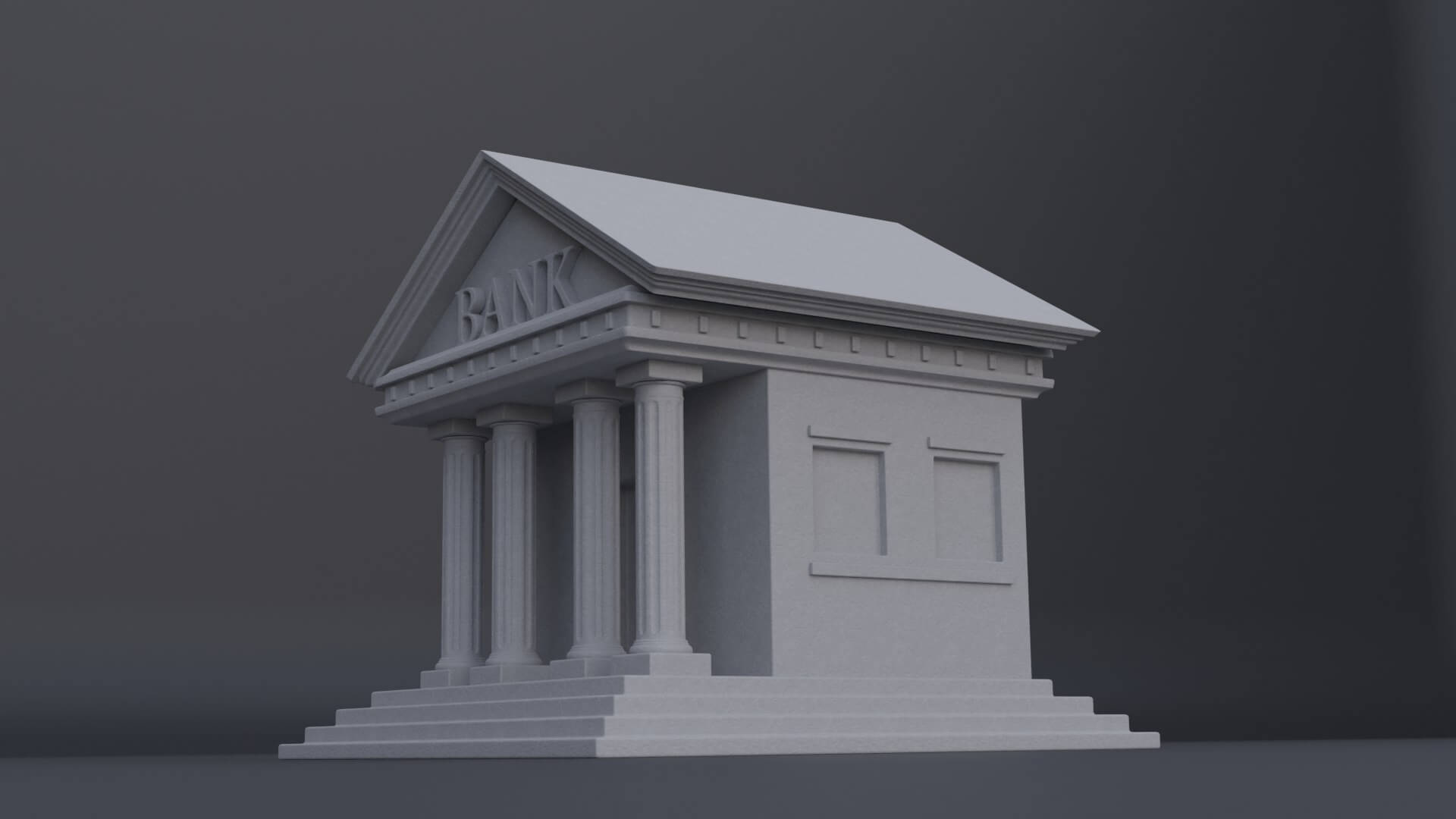 Bank Building - 3D Model by Arupsaha