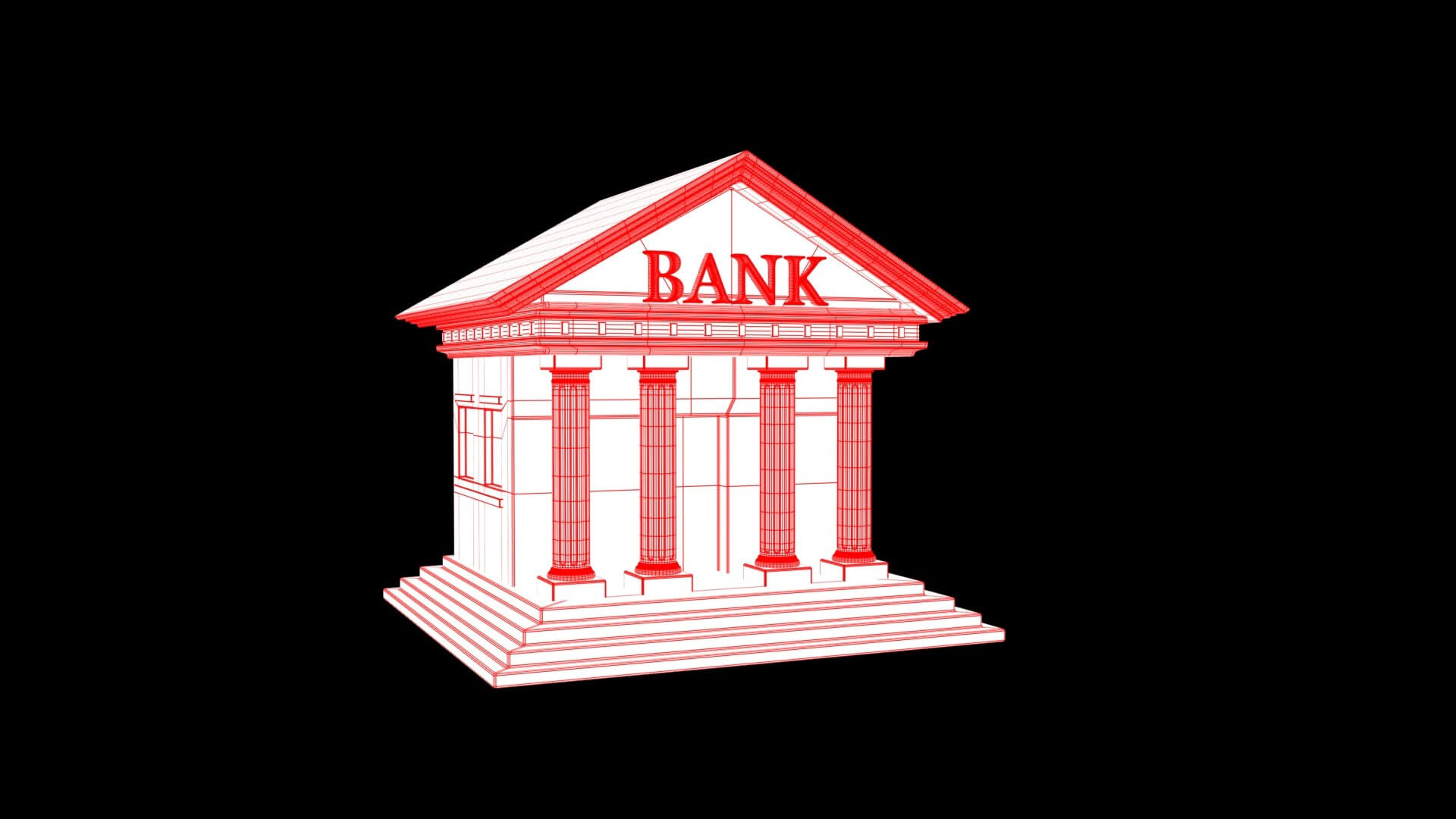 Bank Building - 3D Model by Arupsaha