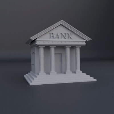 Bank Building - 3D Model by Arupsaha