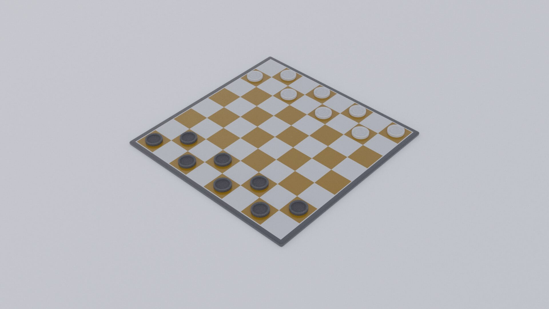 Checkers Board Game - 3D Model by Arupsaha
