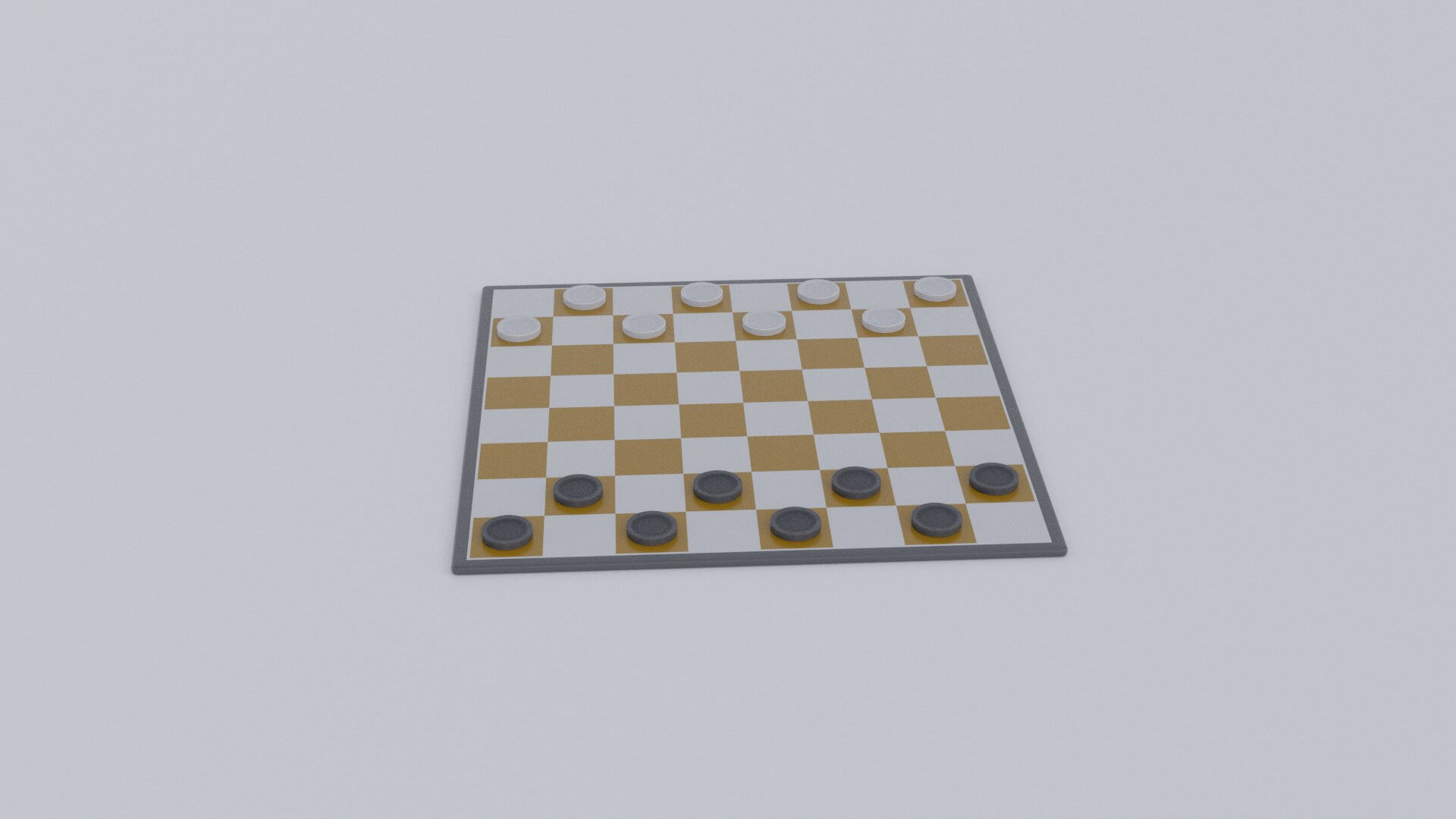 Checkers Board Game - 3D Model by Arupsaha