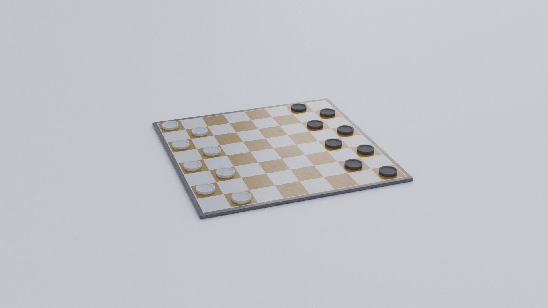 Checkers Board Game - 3D Model by Arupsaha