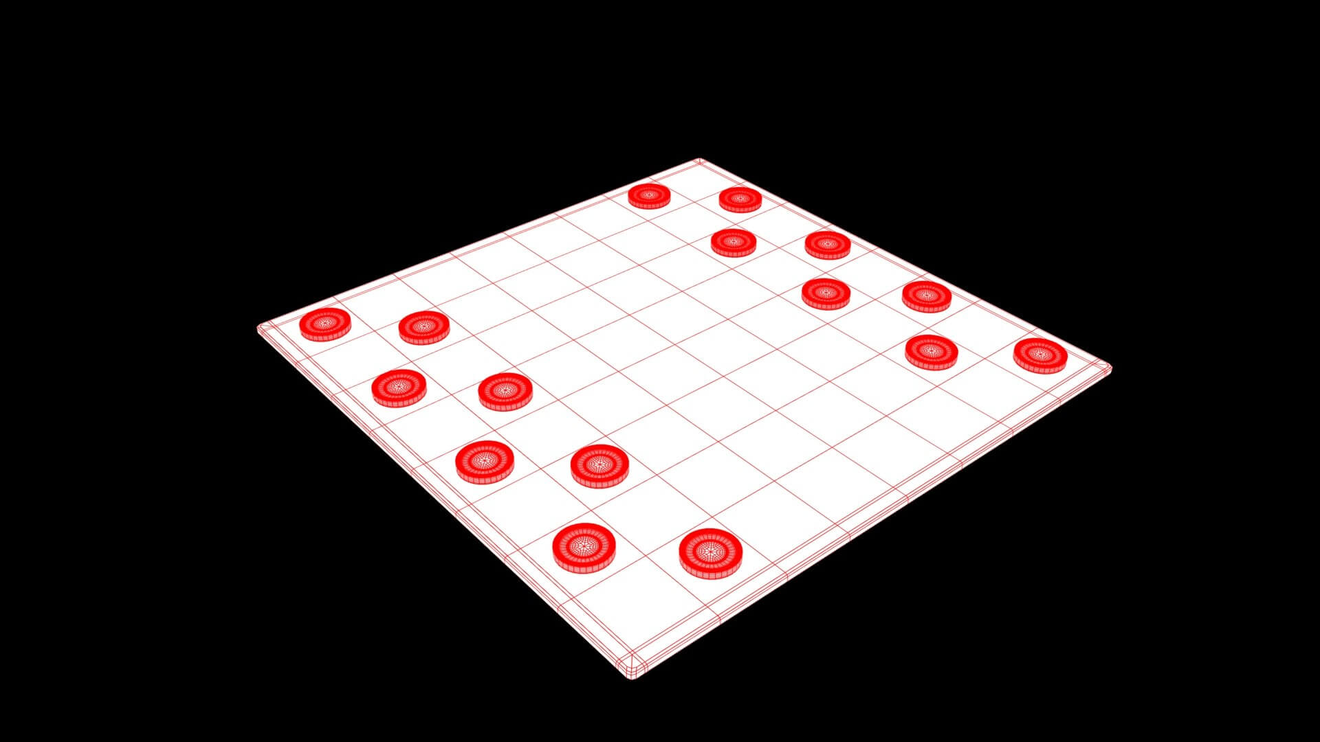 Checkers Board Game - 3D Model by Arupsaha