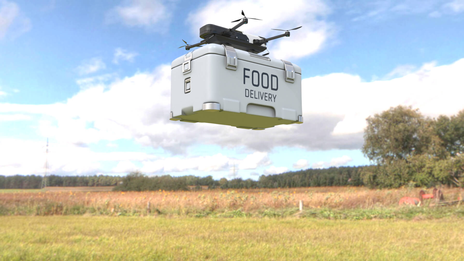 Food Delivery Drone - 3D Model by Arupsaha