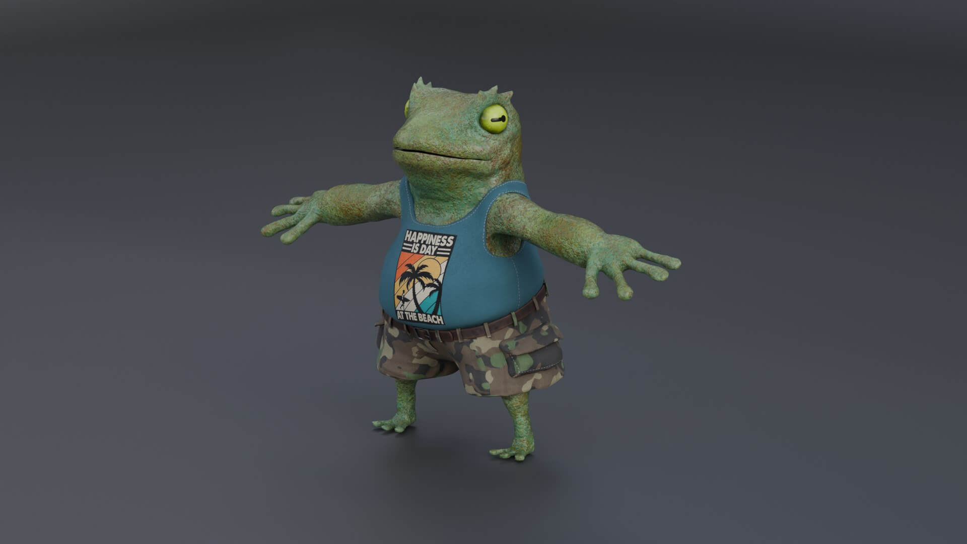 Frog Boy Character - 3D Model by Arupsaha