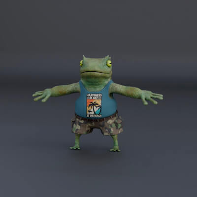 Frog Boy Character - 3D Model by Arupsaha