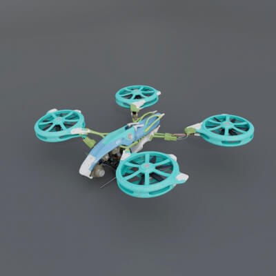 Futuristic Quad Copter Drone - 3D Model by Arupsaha