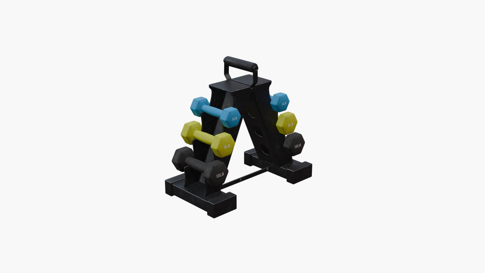Gym Dumbbell Set 01 - 3D Model by Arupsaha