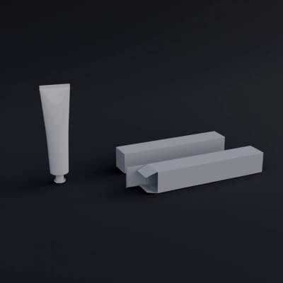 Hand Cream Laminate Tube and Packaging Box - 3D Model by Arupsaha