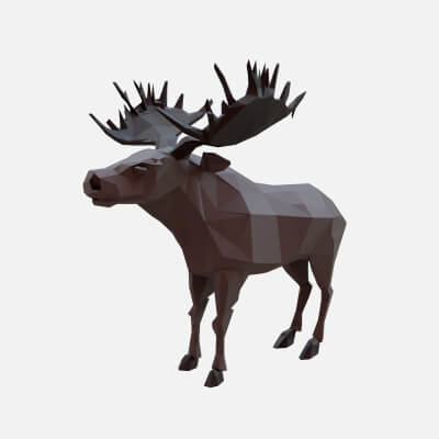 Moose Low Poly - 3D Model by Arupsaha