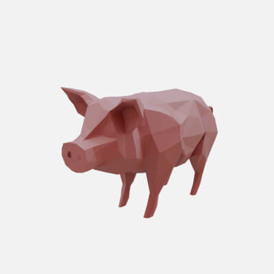 Pig Low Poly - 3D Model by Arupsaha