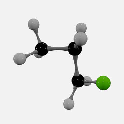 Propyl Chloride Molecule - 3D Model by Arupsaha