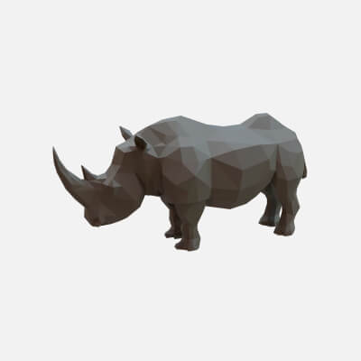 Rhino Low Poly - 3D Model by Arupsaha