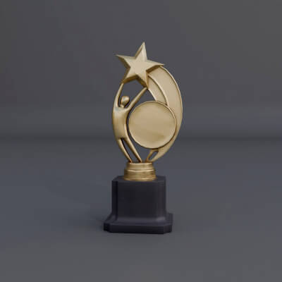Super Shiny Golden Winner Award - 3D Model by Arupsaha